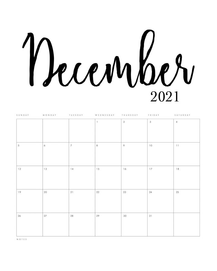 Free Printable 2021 Minimalist Calendar The Cottage Market