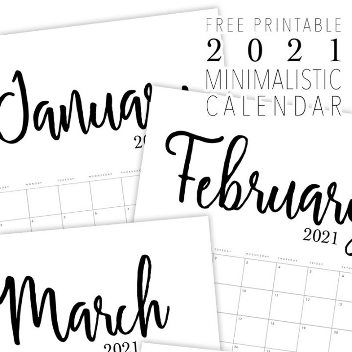 Free Printable 2021 Minimalist Calendar The Cottage Market