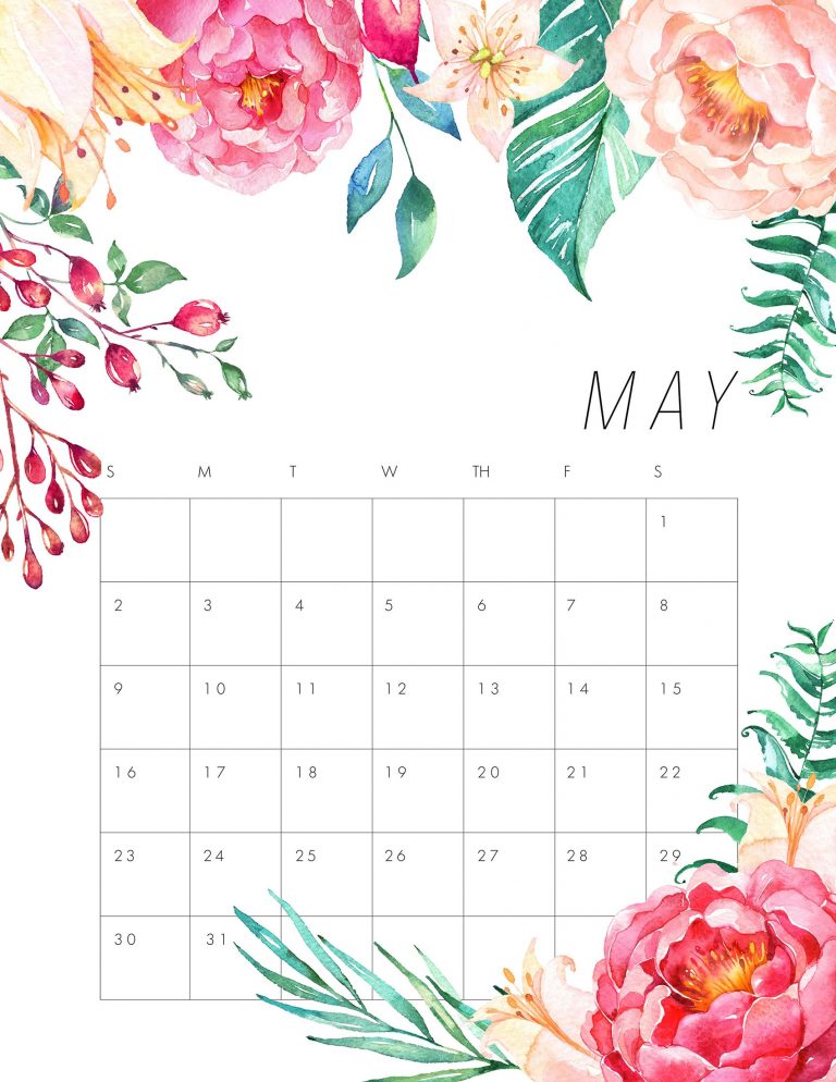 Free Printable 2021 Floral Calendar The Cottage Market