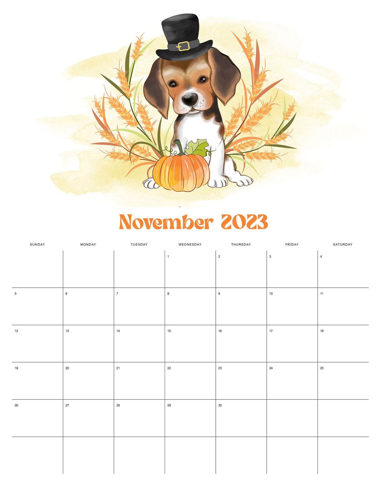 Free Printable 2023 Cute Dog Calendar The Cottage Market