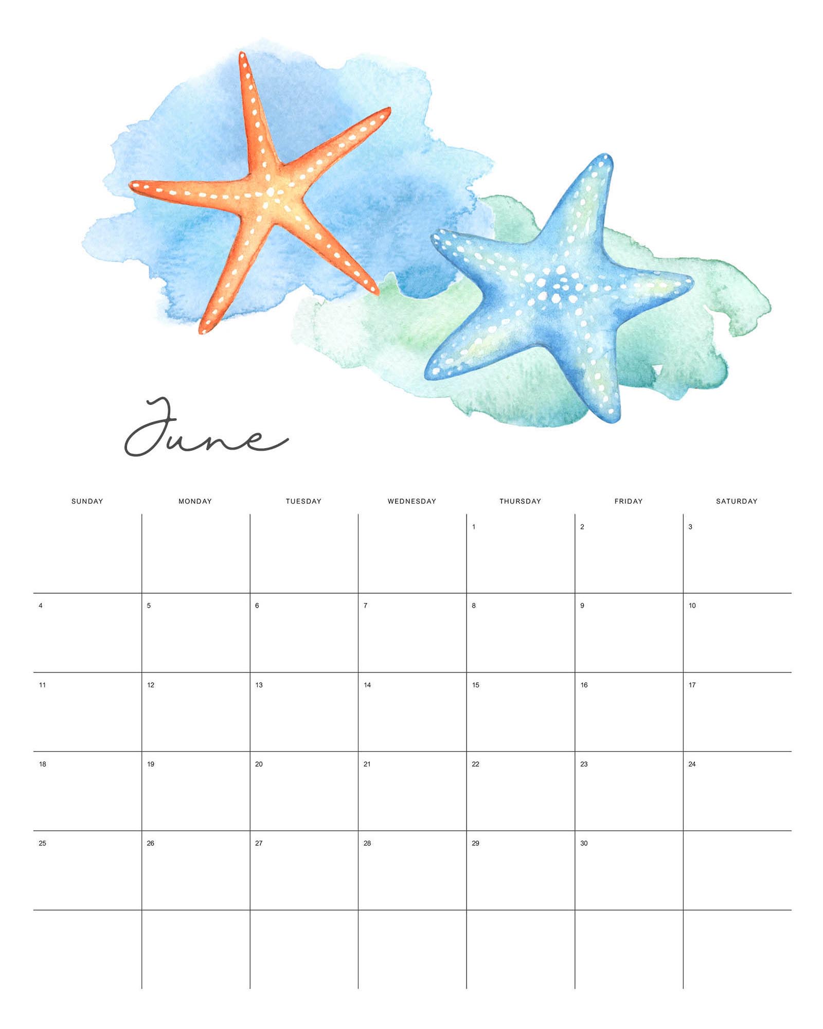 Free Printable 2023 Under The Sea Calendar The Cottage Market