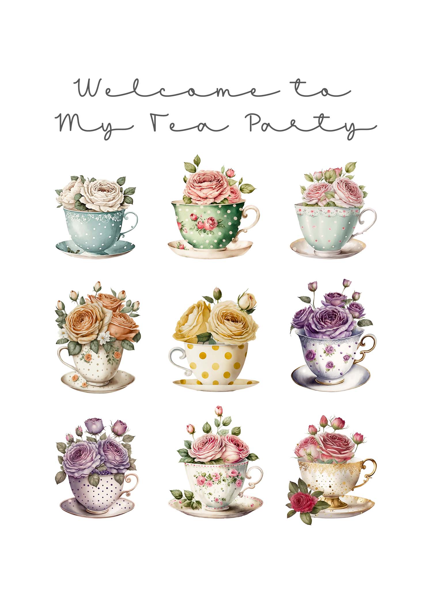 Free Printable Cottage Tea Party Wall Art The Cottage Market