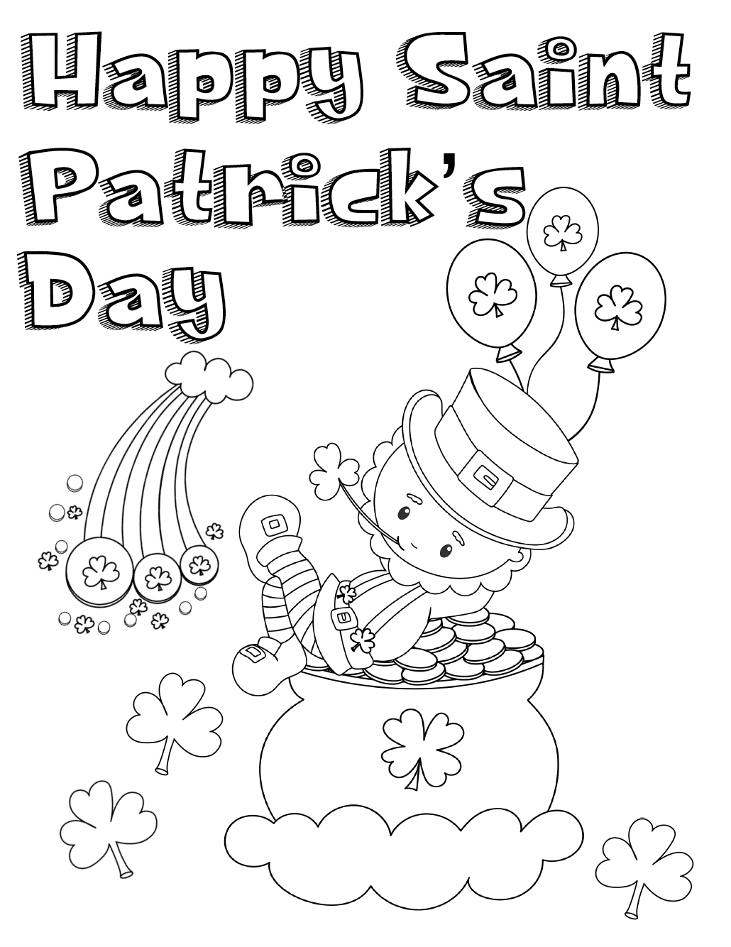 Free Printable St Patricks Day Coloring Pages 4 Designs