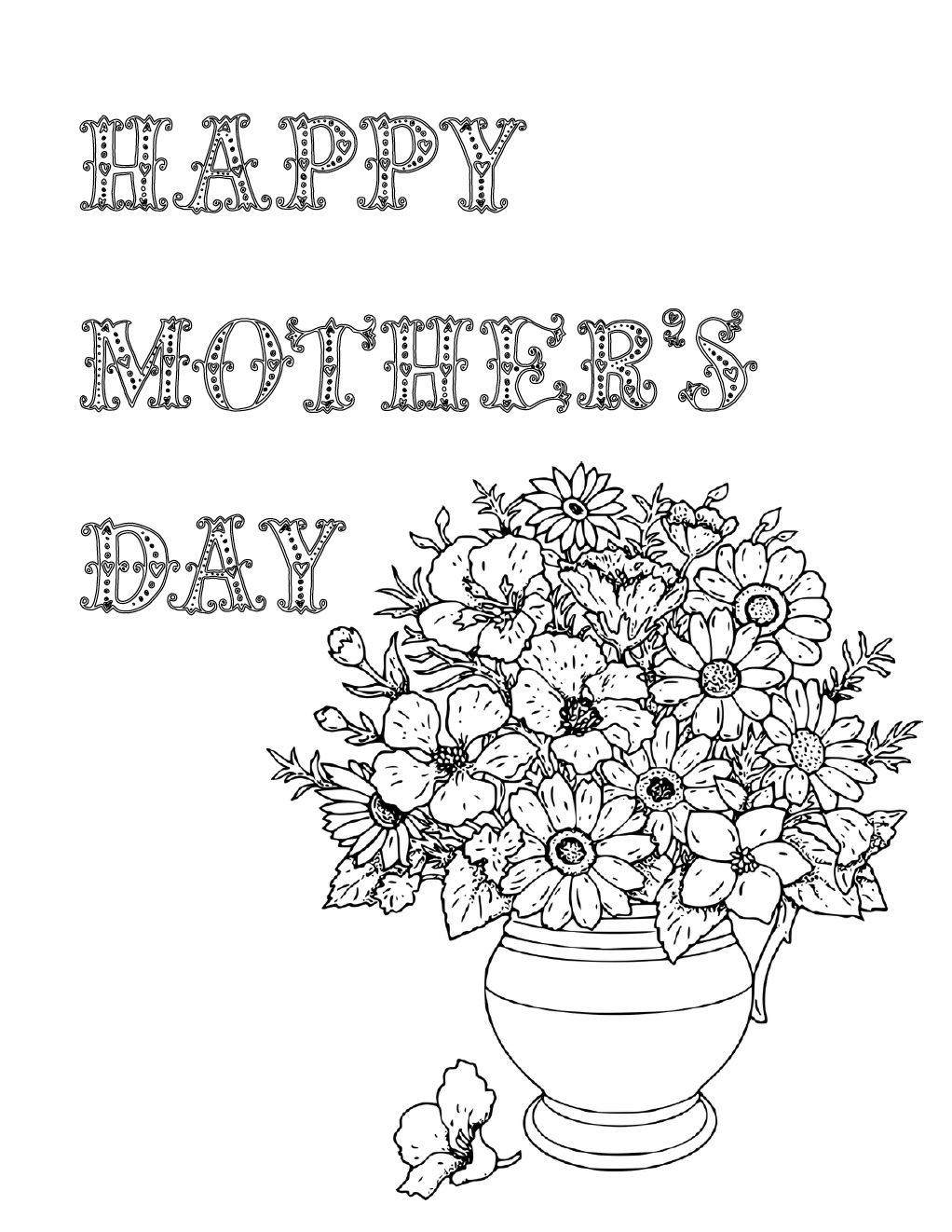 Free Printable Mothers Day Coloring Pages 4 Designs