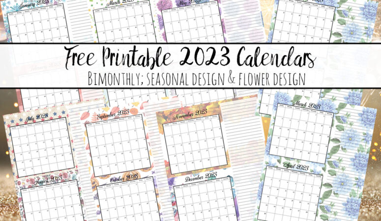 Free Printable 2023 Bimonthly Calendars 2 Designs