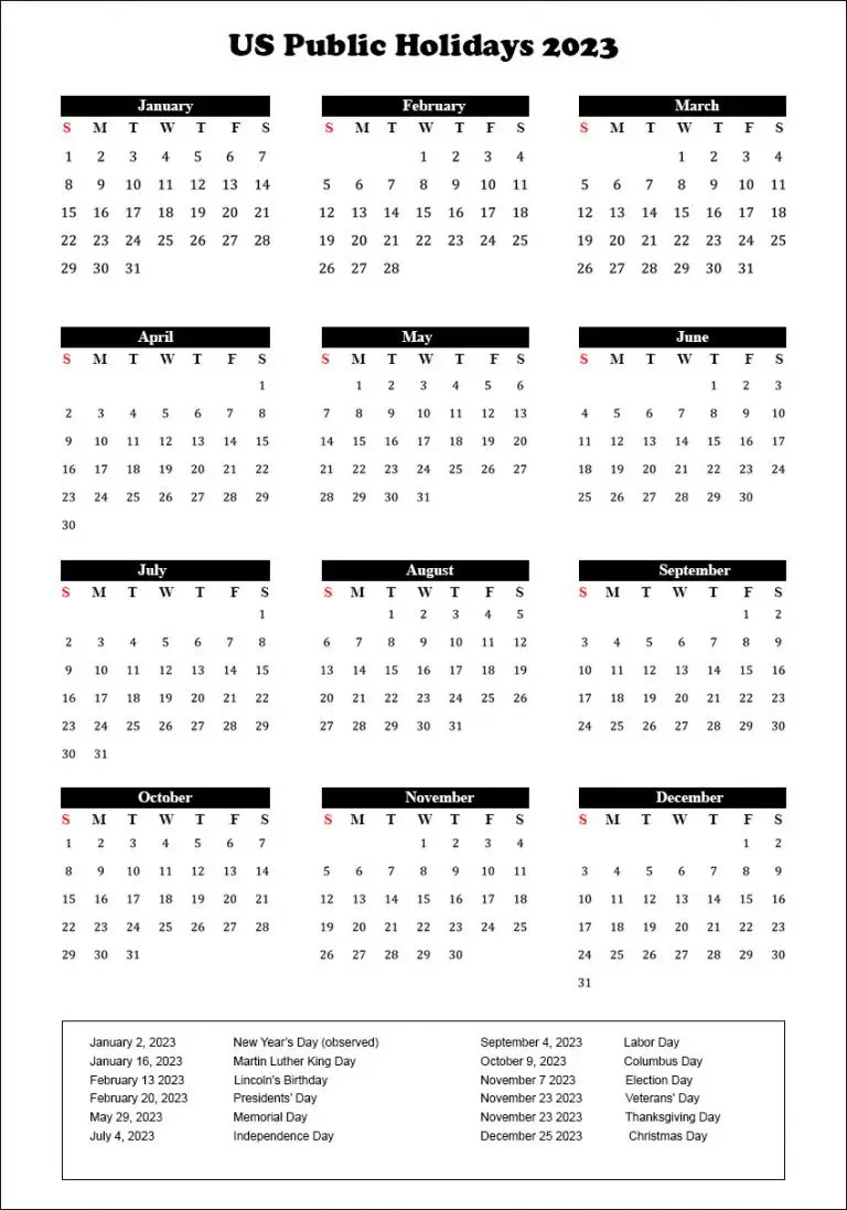 Free Printable 2023 Calendar With Holidays Usa May 2023 Calendar