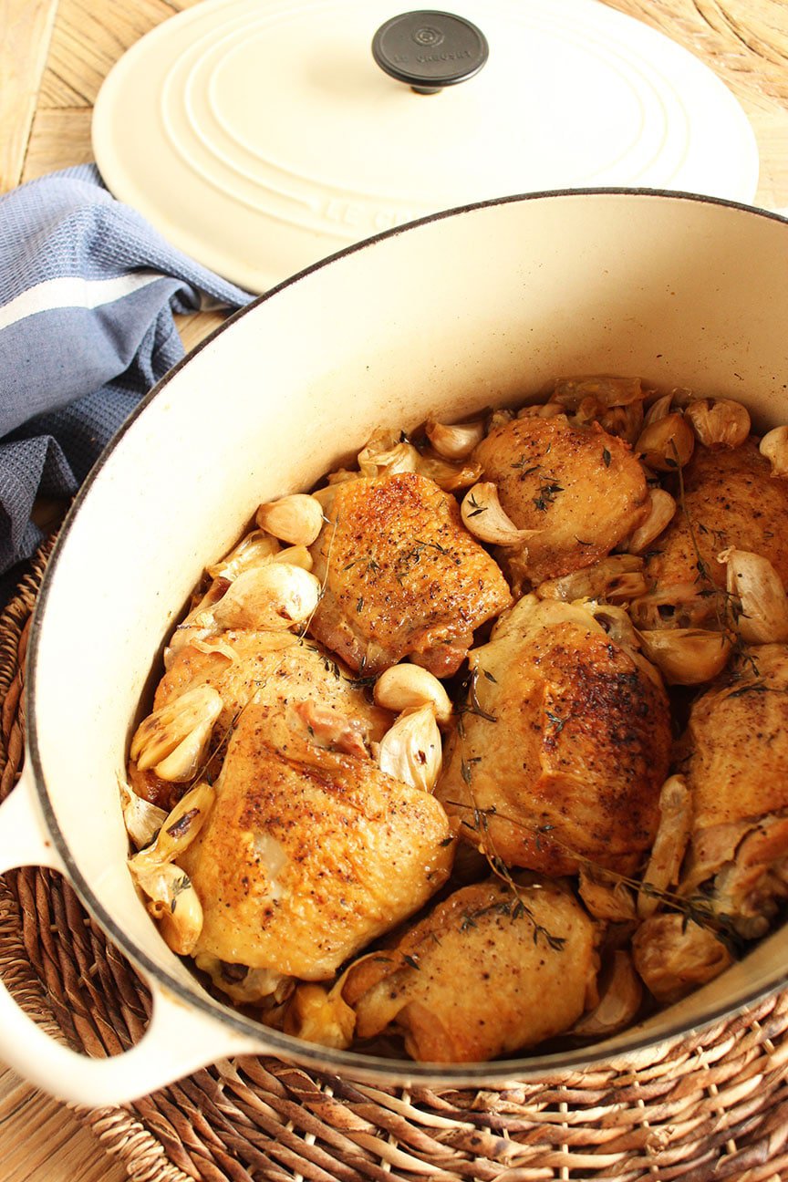 Champagne And Garlic Braised Chicken Thighs The Suburban Soapbox