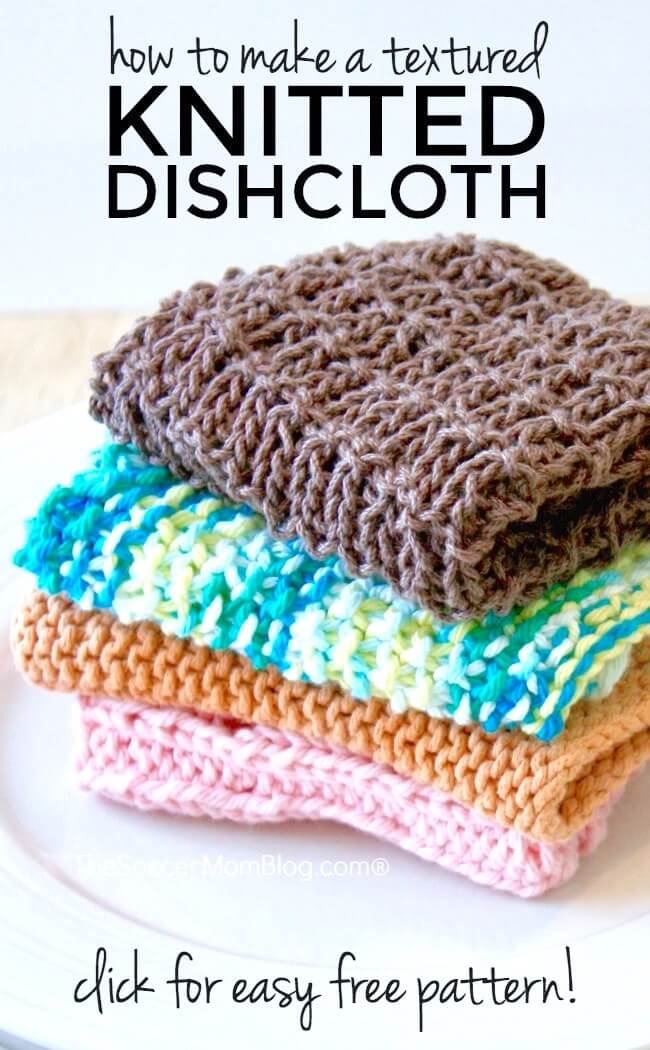 Super Easy Knitted Dishcloth With Free Pattern The Soccer Mom Blog