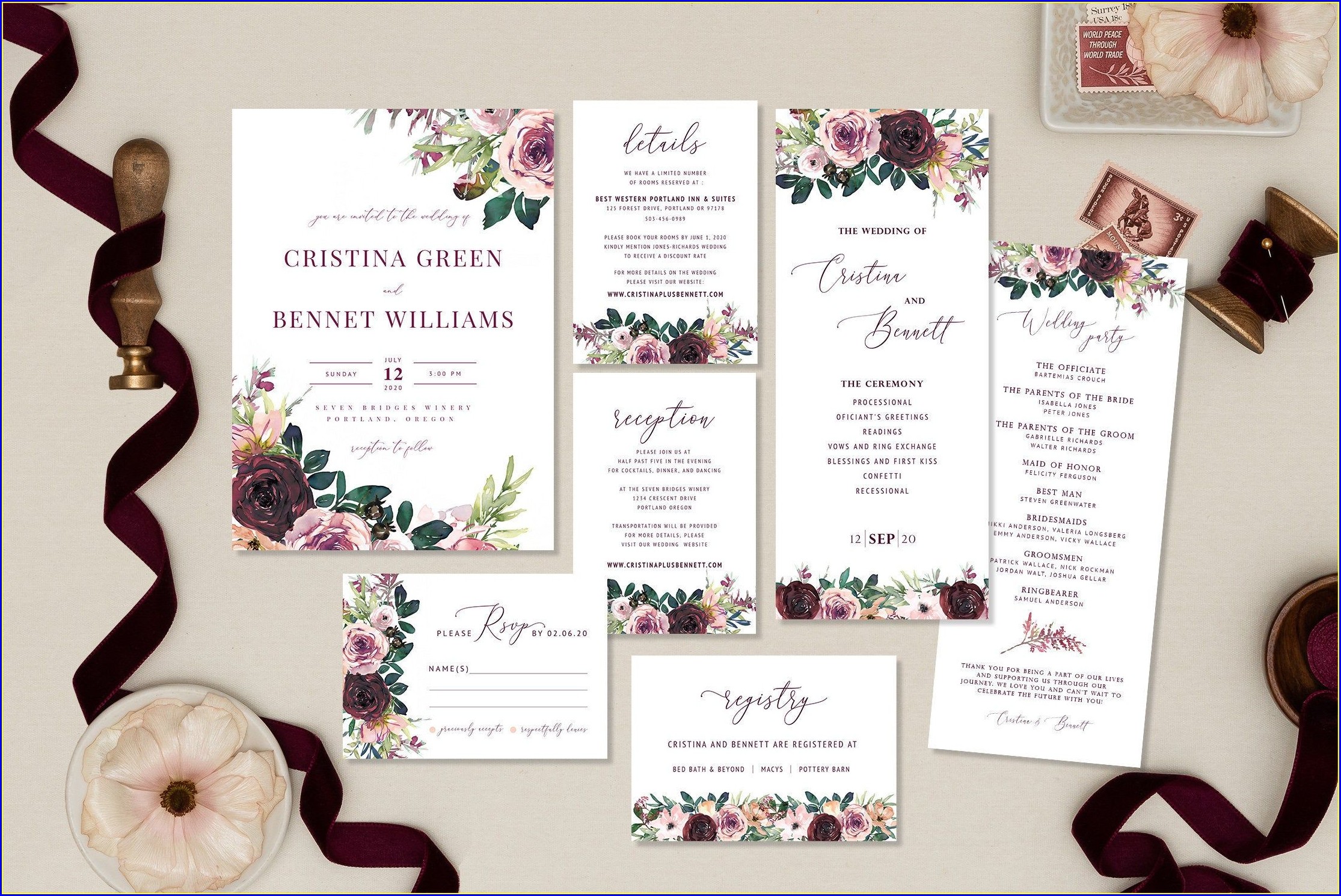 Downloadable Floral Wedding Invitation Template Invitations Resume