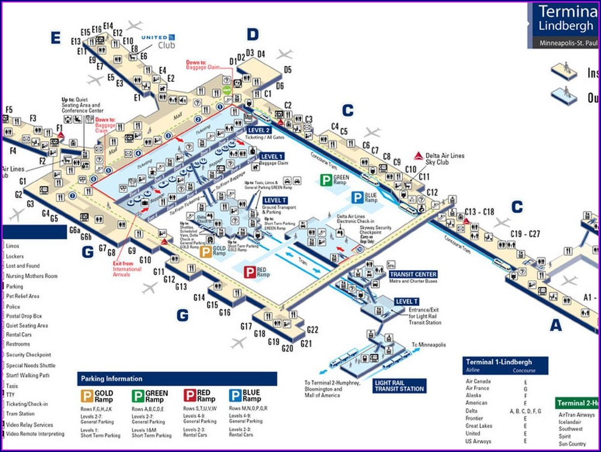 Msp Airport Map Delta Airlines Map Resume Examples