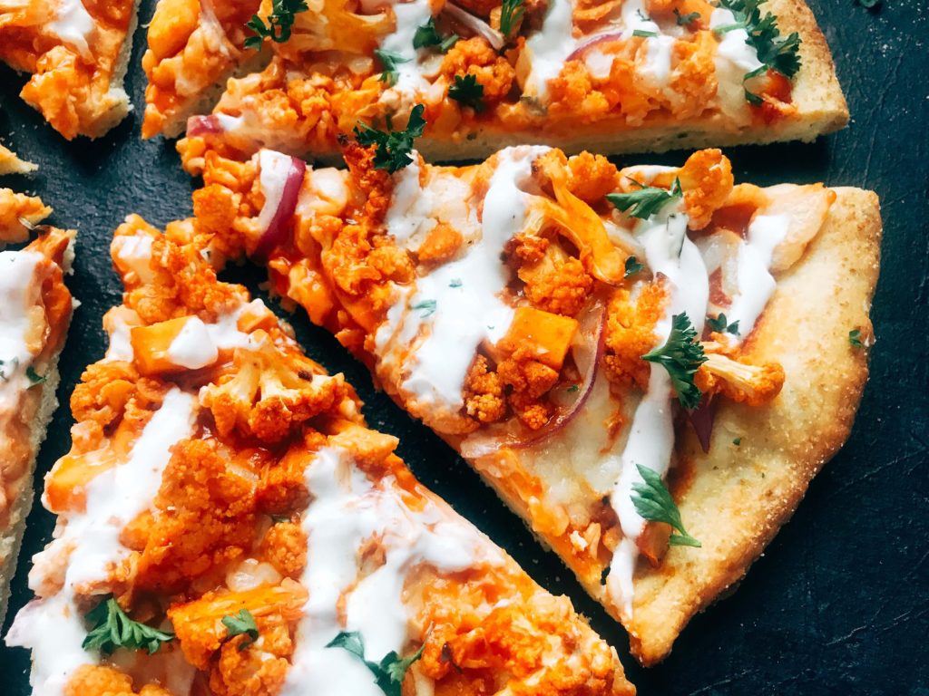 Vegetarian Buffalo Cauliflower Pizza Three Olives Branch