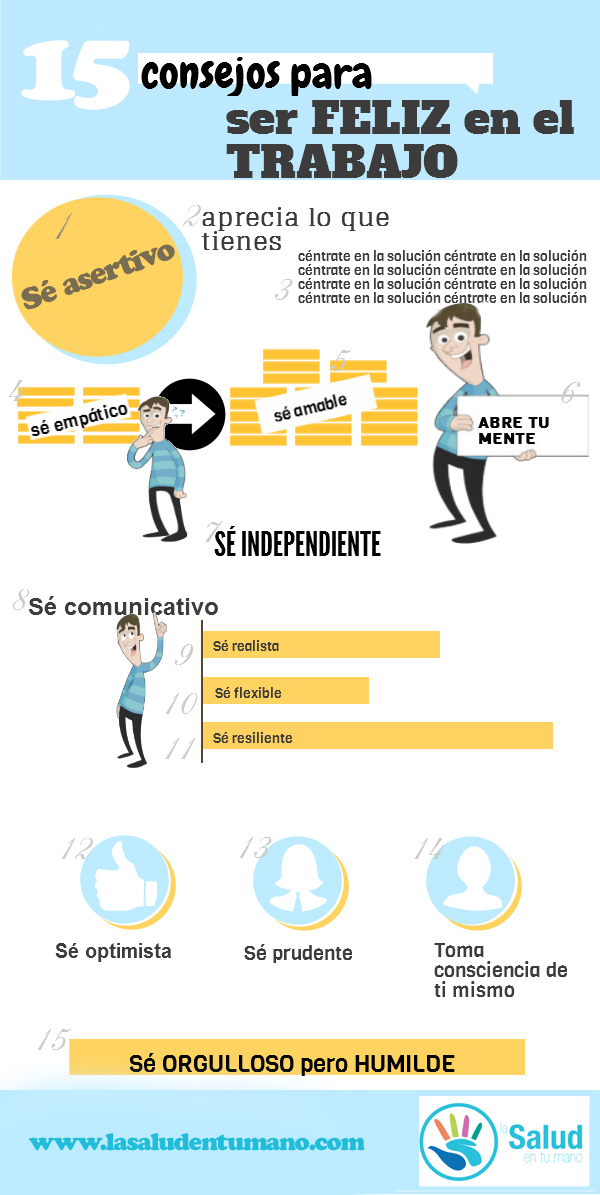 15 Consejos Para Ser Feliz En El Trabajo Infografia Infographic