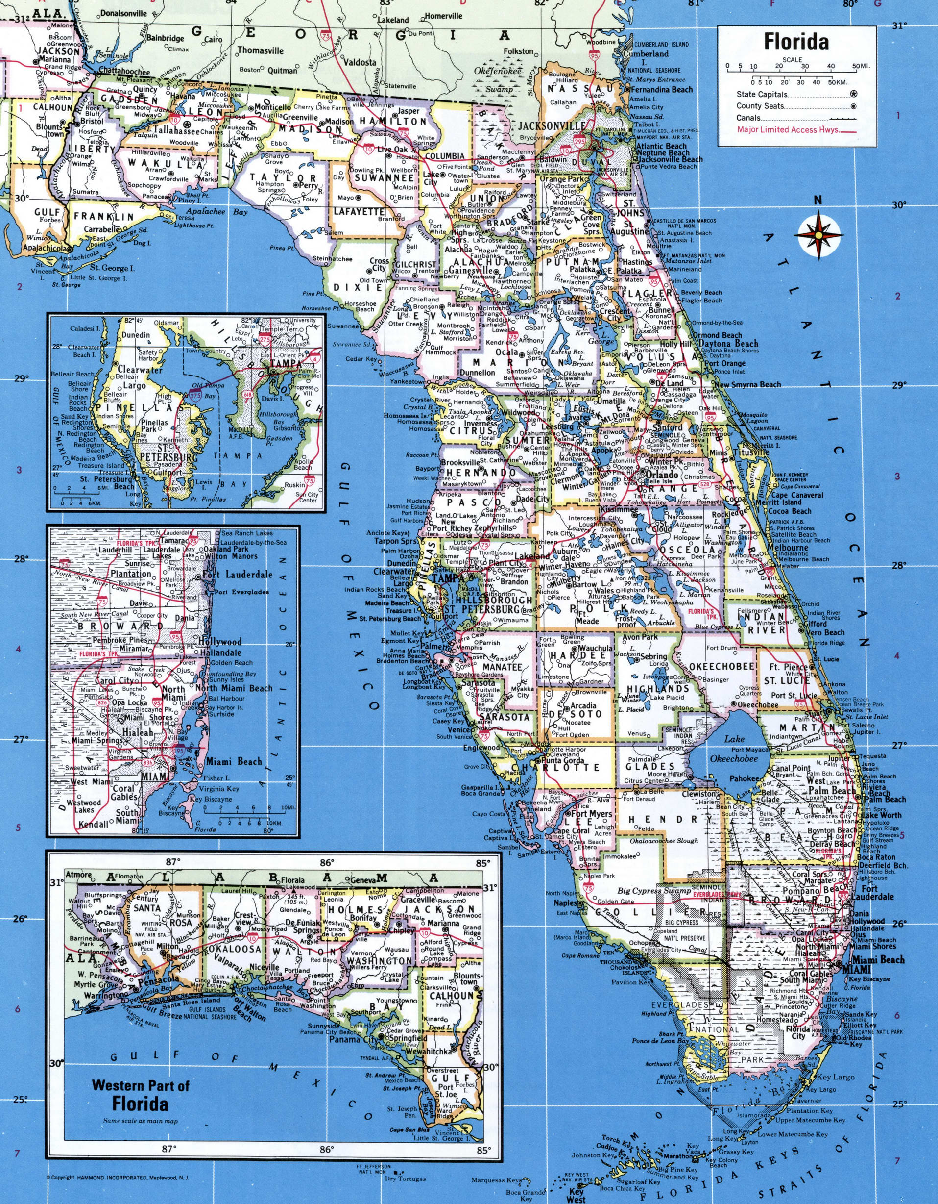 Map Of Florida Counties Printable