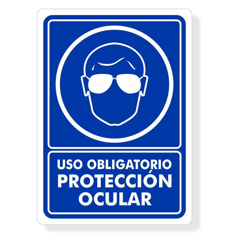 Letrero Uso Obligatorio De Protección Ocular Vértice Industrial