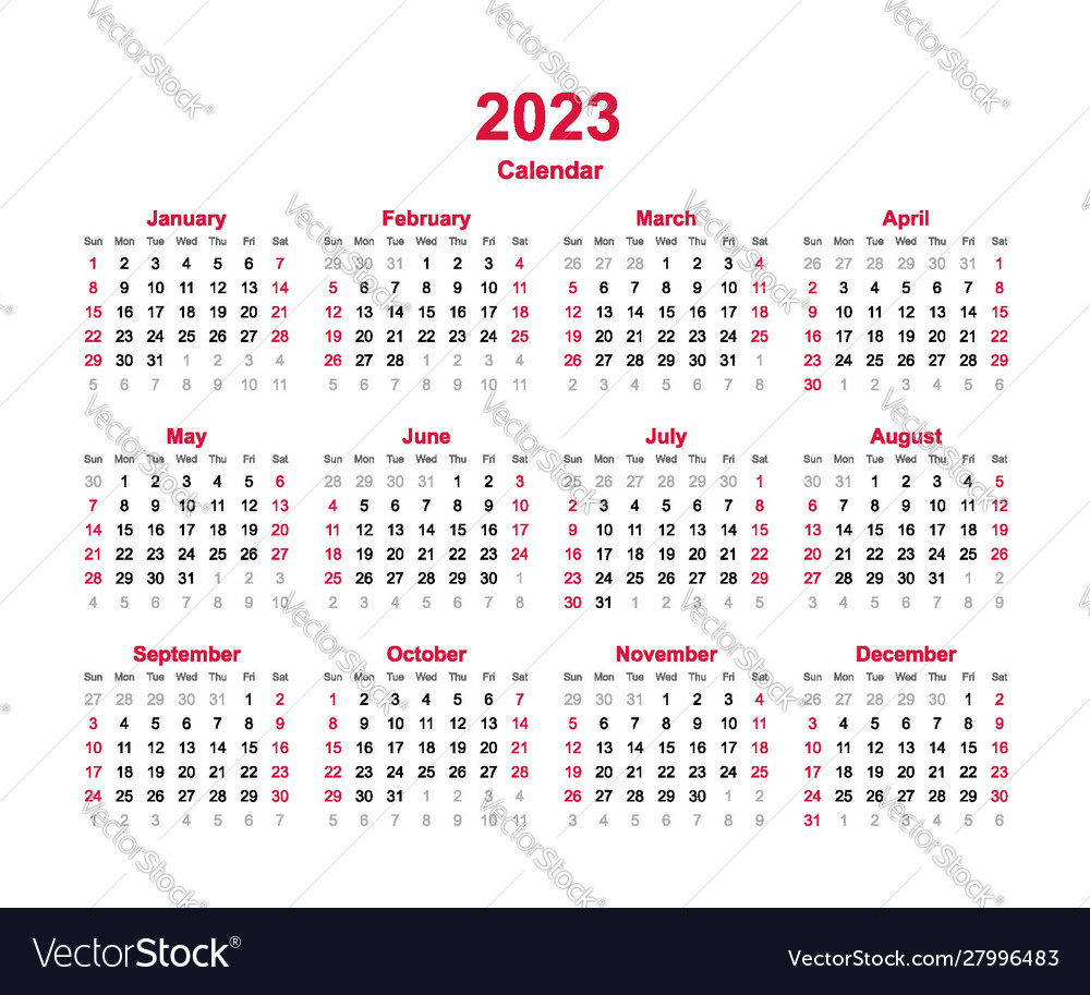 Monthly 2023 Calendar With Holidays Mobila Bucatarie 2023 Rezfoods Vrogue