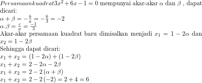 Soal Tentang Persamaan Kuadrat Ilmu