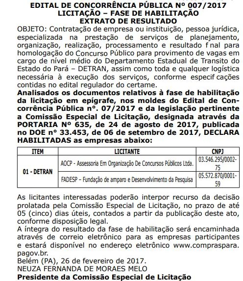 Concurso Detran Pa 2018 Edital Com 100 Vagas Pela Fadesp Sai Em Maio