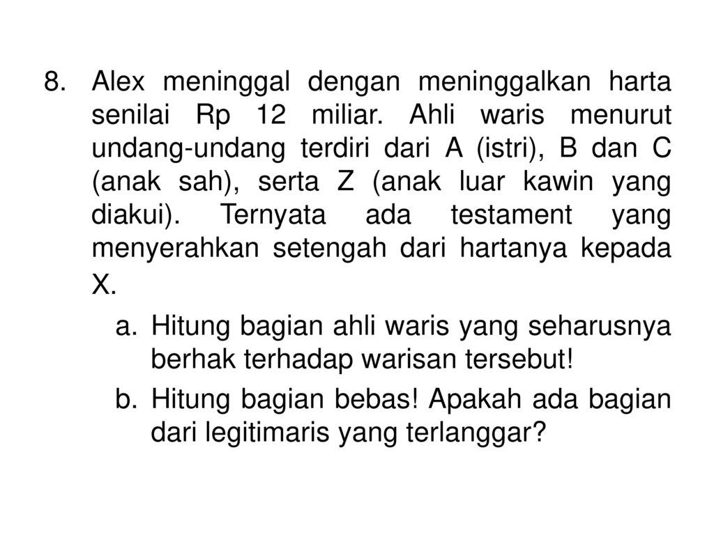 Contoh Soal Ahli Waris Sinau