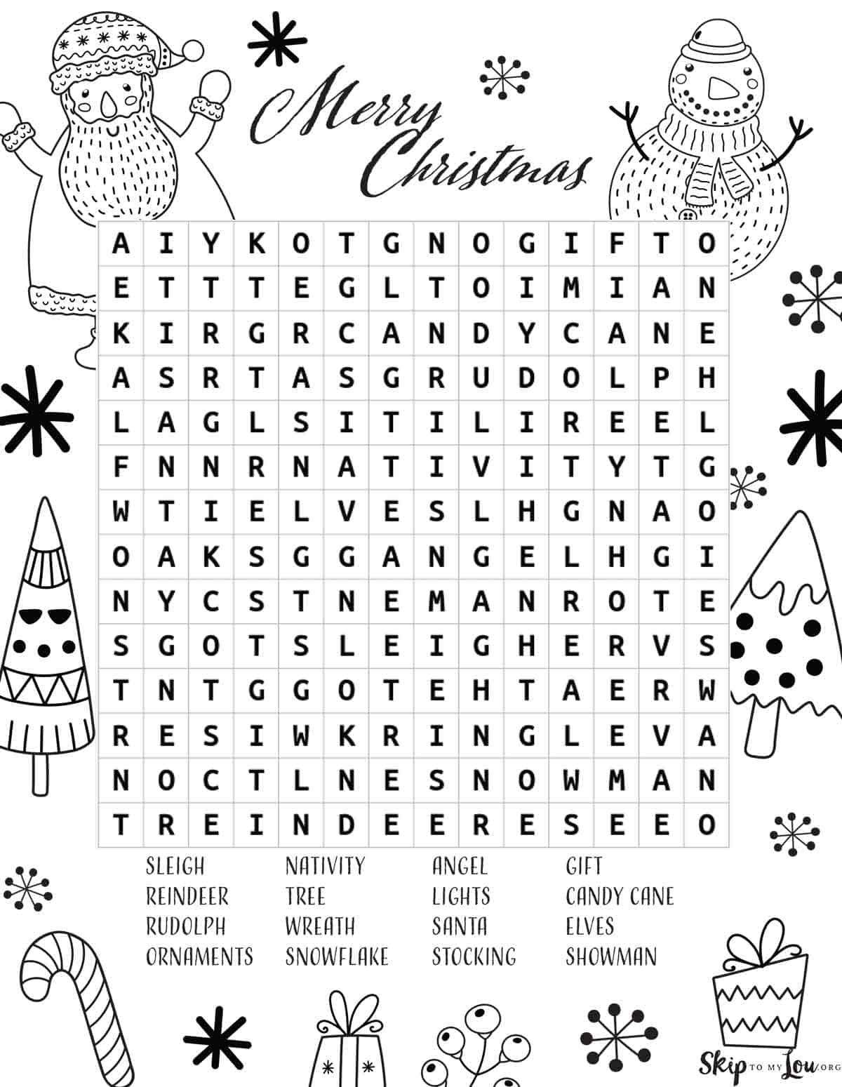 Word Search For Christmas Printable Printable Word Searches