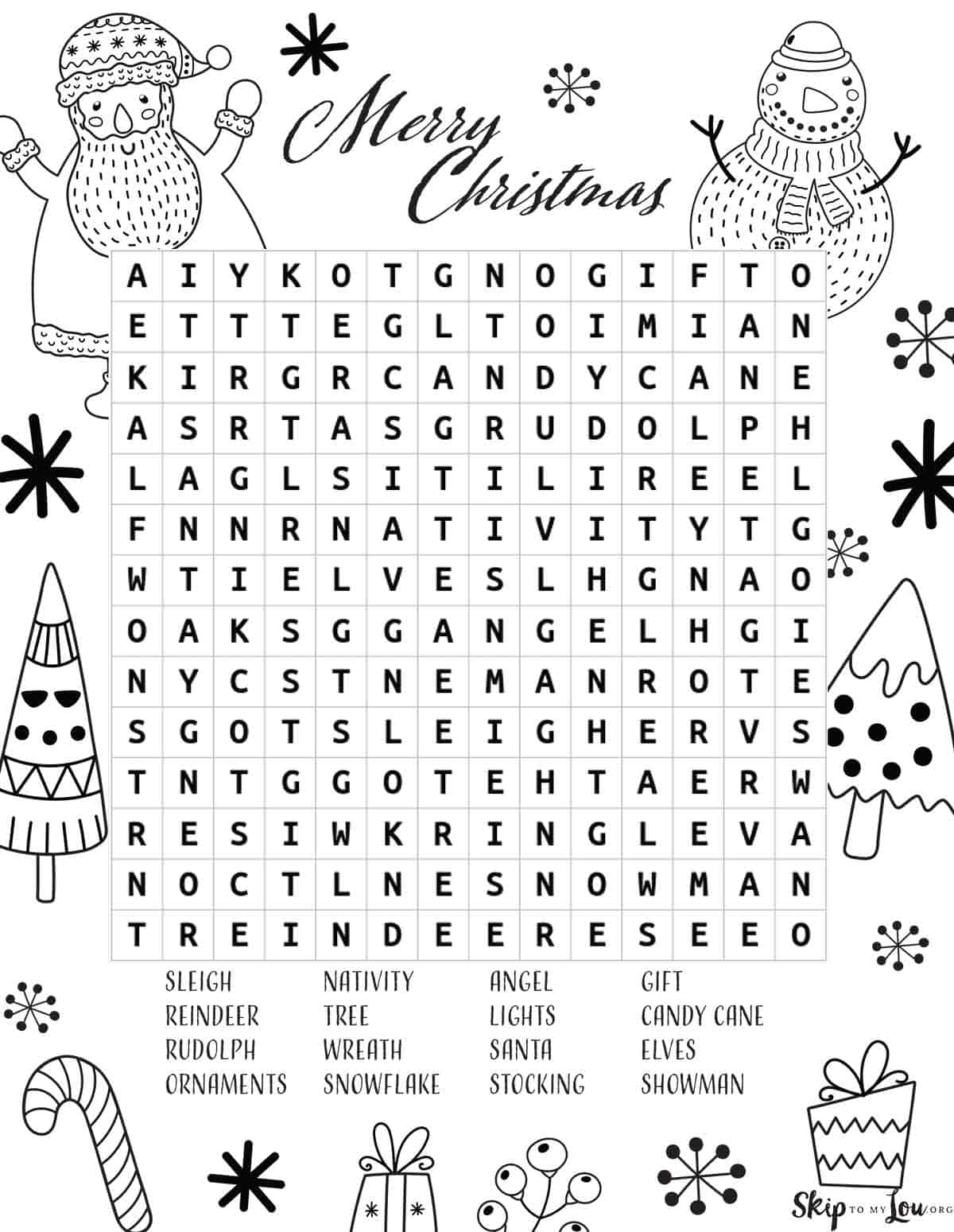 Printable Christmas Word Search Puzzles