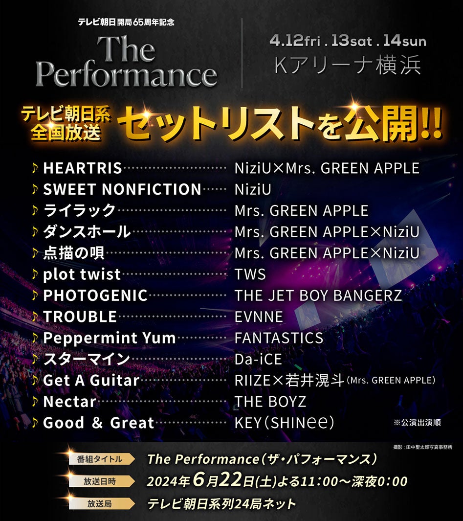 画像118 Mrs Green Apple・niziuら出演「the Performance」放送前にセットリスト初公開 モデルプレス