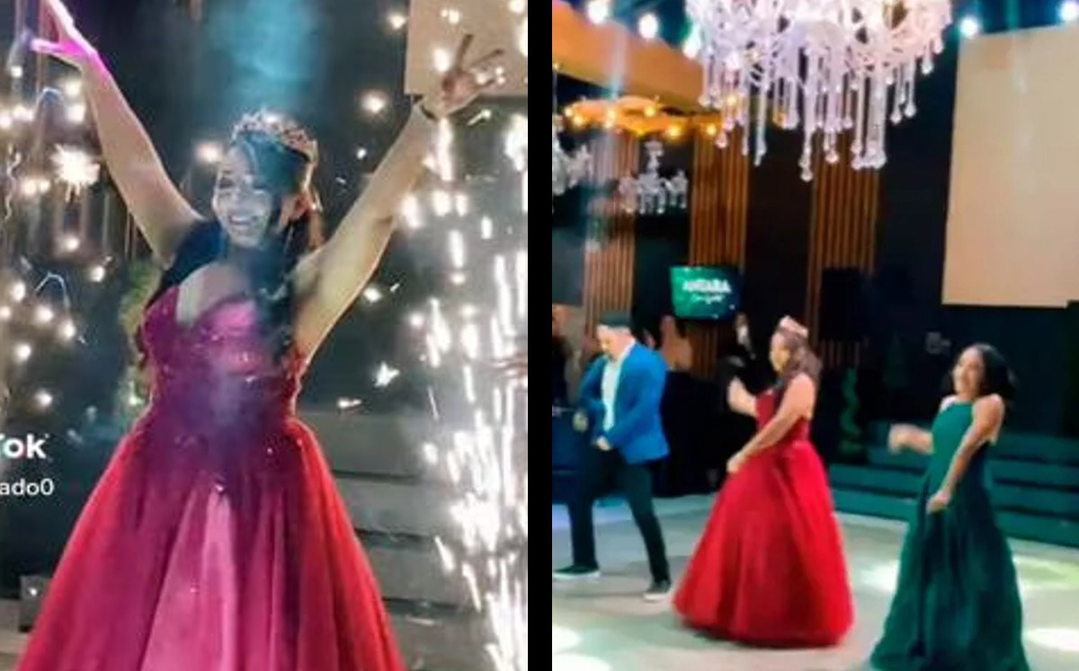 Video Mujer Celebra Sus 50 Años Con Vestido Y Baile De Quinceañera