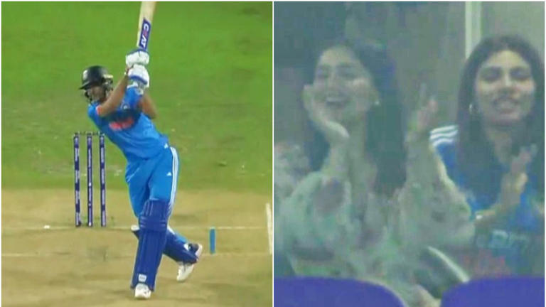 Ind Vs Ban Cwc 2023 Sara Tendulkar Cheers For Shubman Gills Boundary