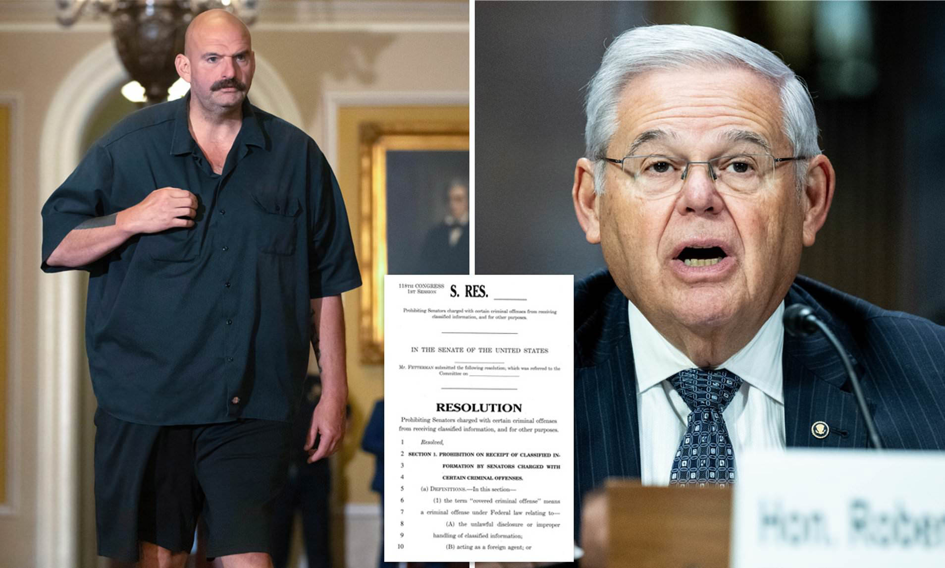 John Fetterman Moves To Ban Gold Bar Bob Menendez From Classified