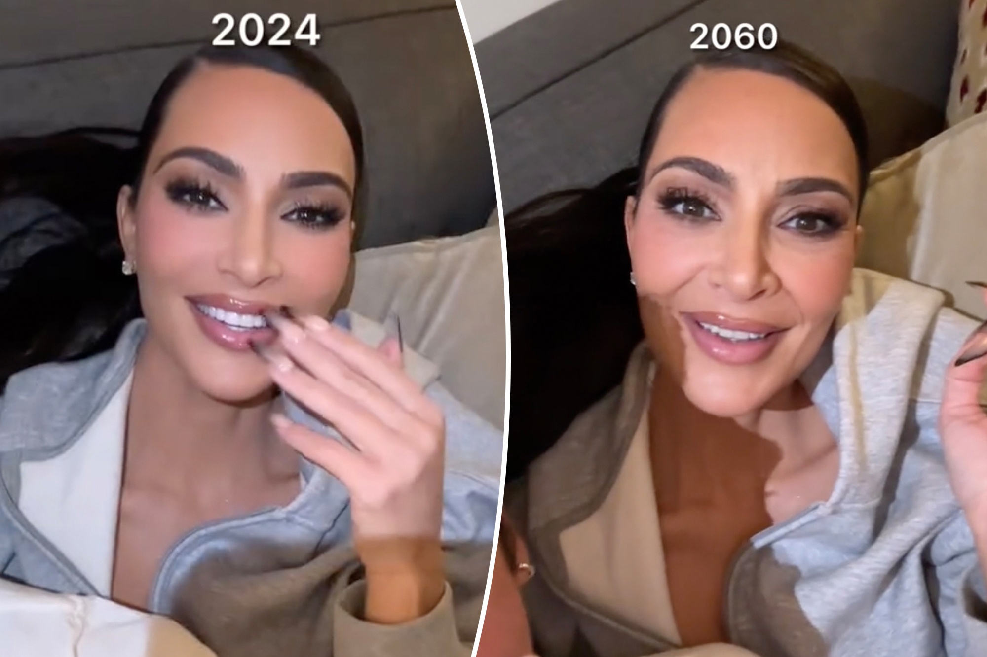 Kim Kardashian Looks Horrified Over Viral Tiktok Aging Filter Her