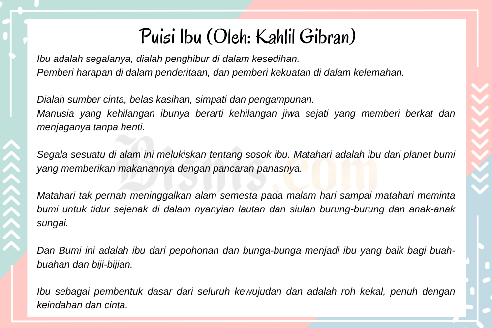 7 Puisi Hari Ibu Yang Menyentuh Hati Dari Penyair Terkenal