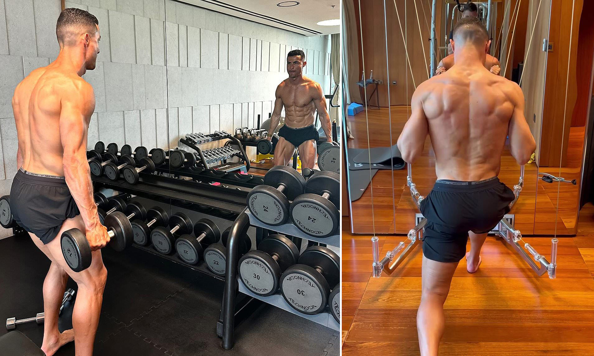 Shirtless Cristiano Ronaldo Shows Off Incredible Back And Ab Muscles