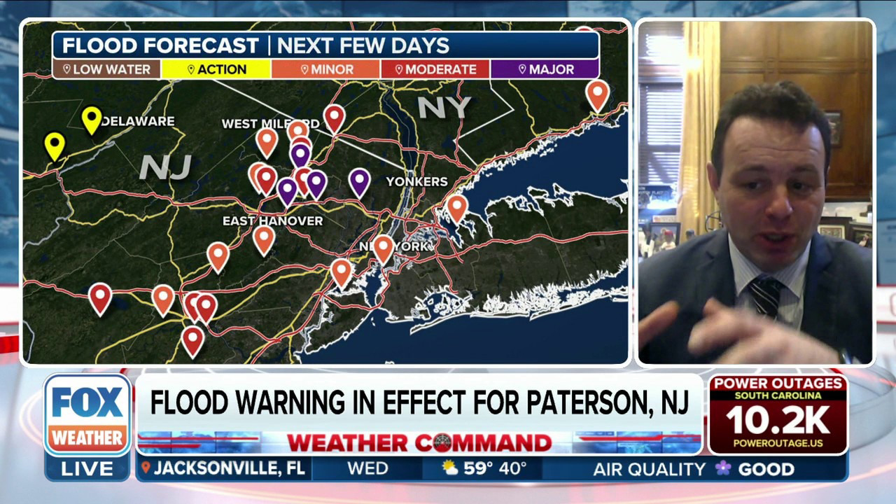 Flood Warning In Effect For Paterson Nj As Passaic River Rises