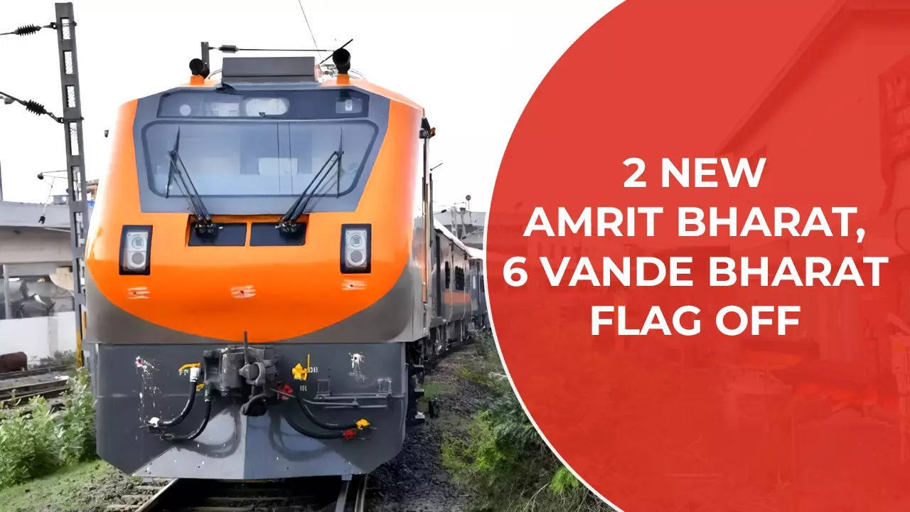 Pm Modi Flags Off 2 New Amrit Bharat 6 Vande Bharat Express Trains