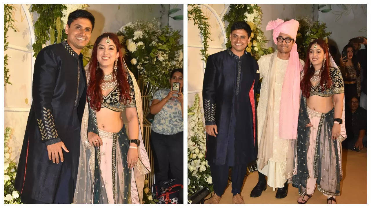 Aamir Khan Poses With Newly Married Ira Khan And Nupur Shikhare At