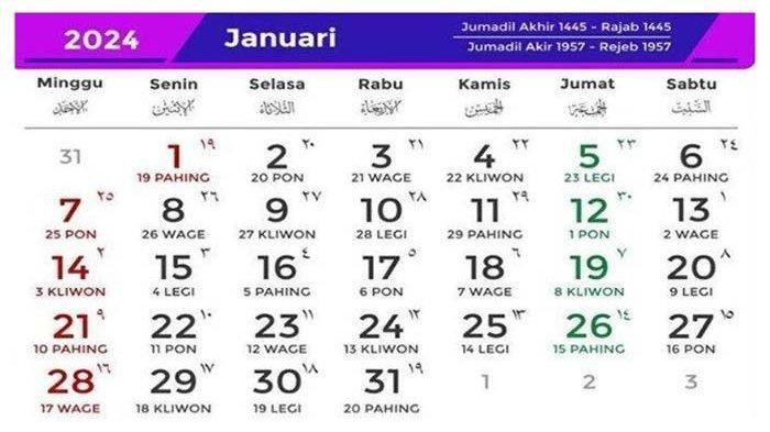 Download Kalender 2024 Resmi Dari Pemerintahdilengkapi Wetontanggal