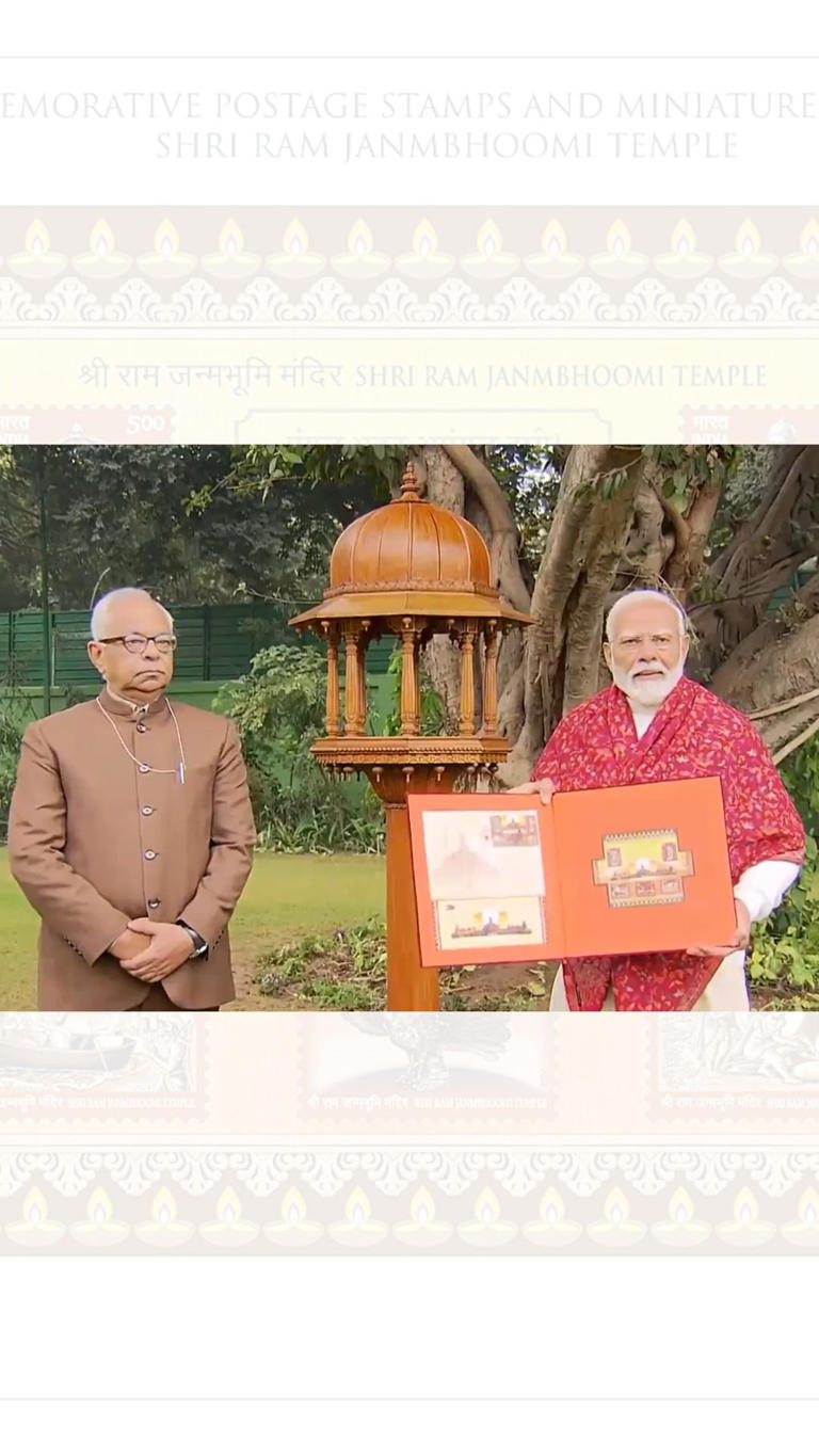 Pm Modi Releases Commemorative Postage Stamps Featuring Ayodhyas Ram