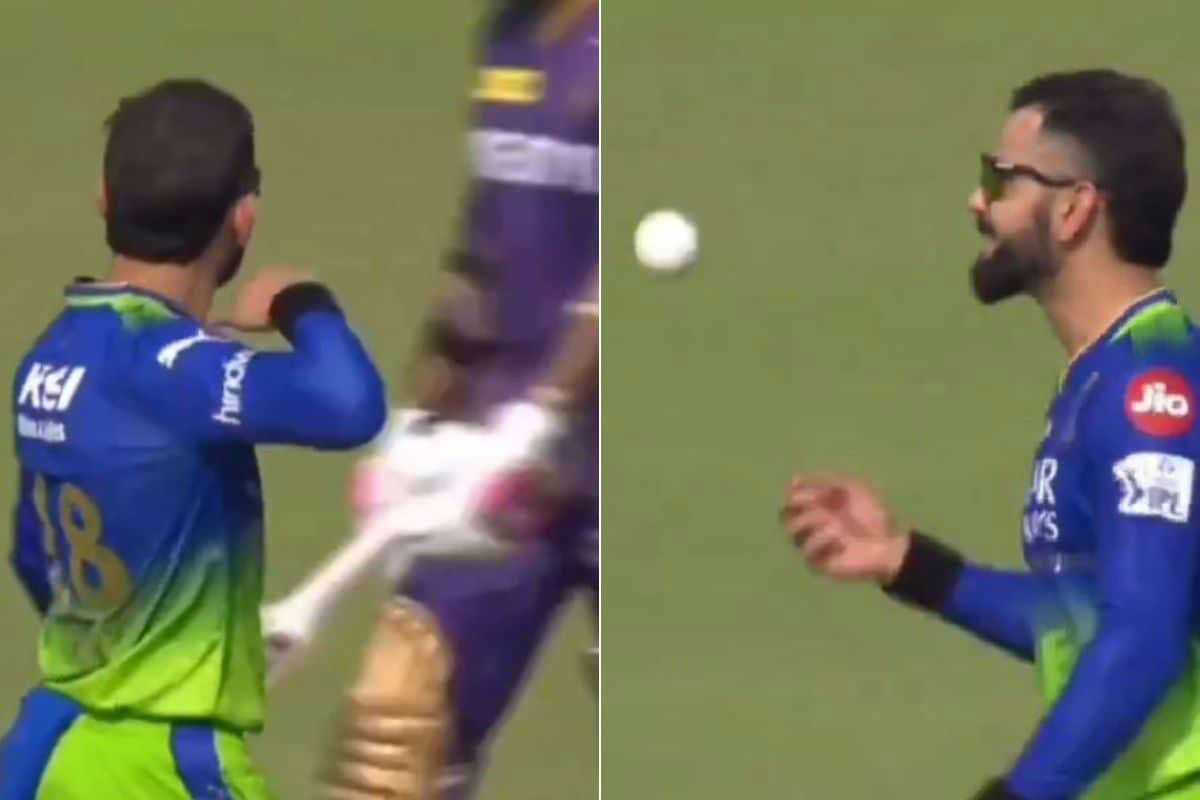 Bowler Virat Kohli Marks His Run Up Makes Slit Gesture To Sunil