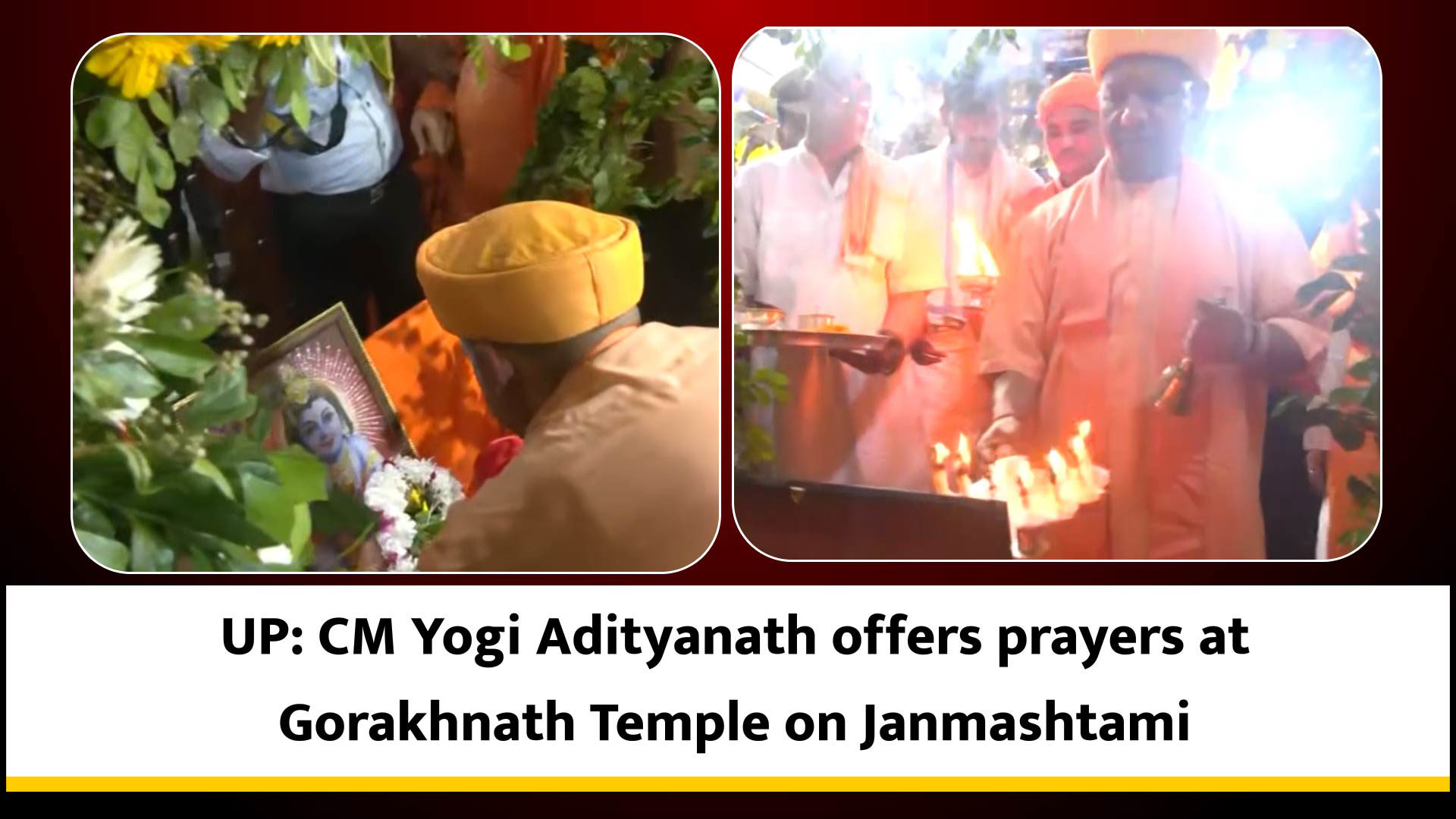 Up Cm Yogi Adityanath Offers Prayers At Gorakhnath Temple On Janmashtami