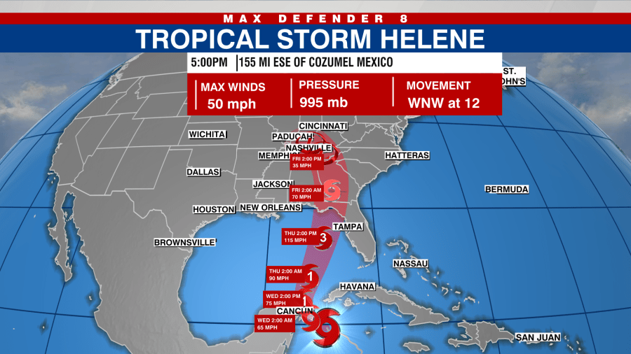 Live Track Tropical Storm Helene Forms Expected To Hit Florida