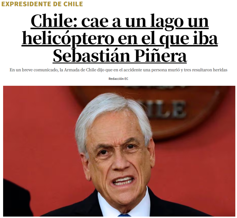 Las Portadas Del Mundo Tras La Muerte Del Expresidente Sebastián Piñera