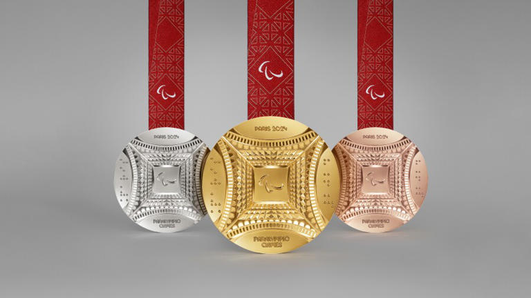 2024 Paris Olympic Paralympic Medals Unveiled With Eiffel Tower Pieces