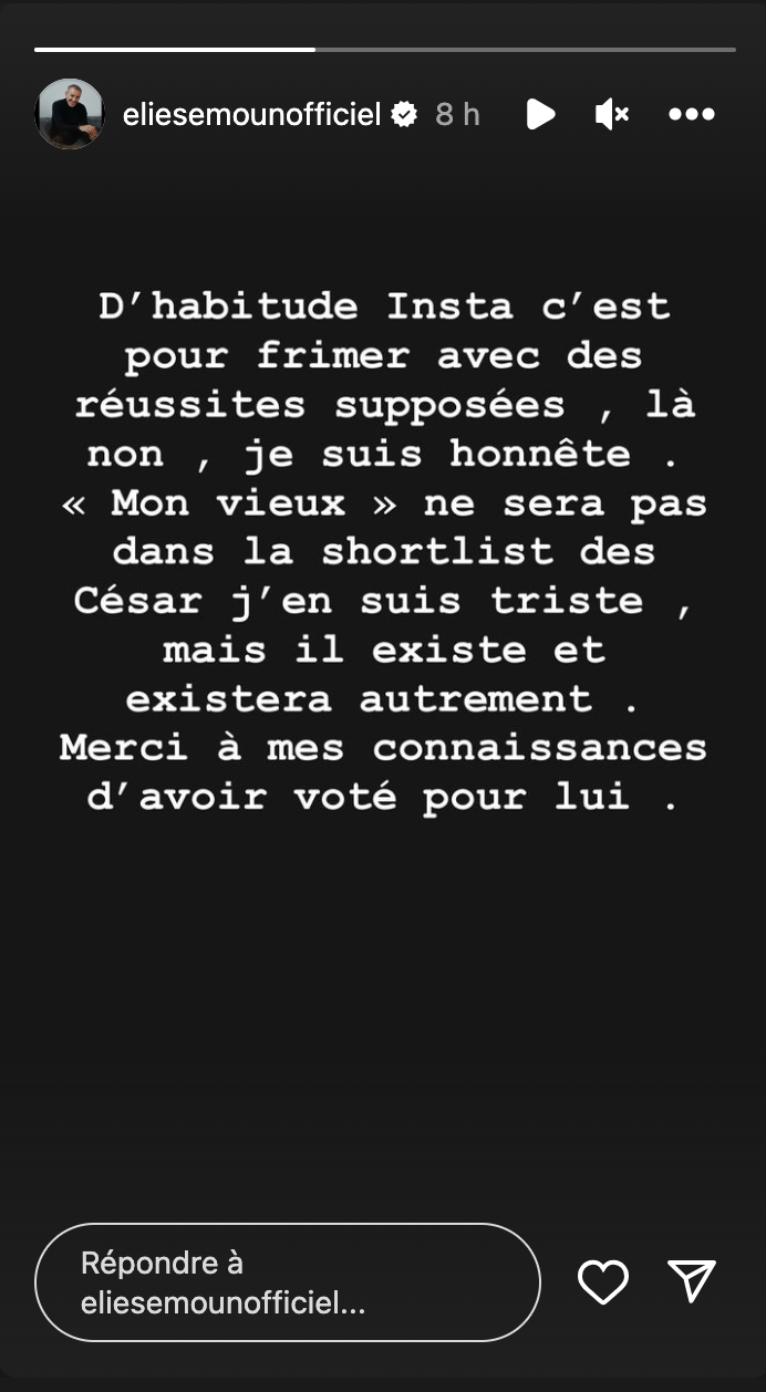 César 2024 Triste Elie Semoun Annonce Une Mauvaise Nouvelle Au