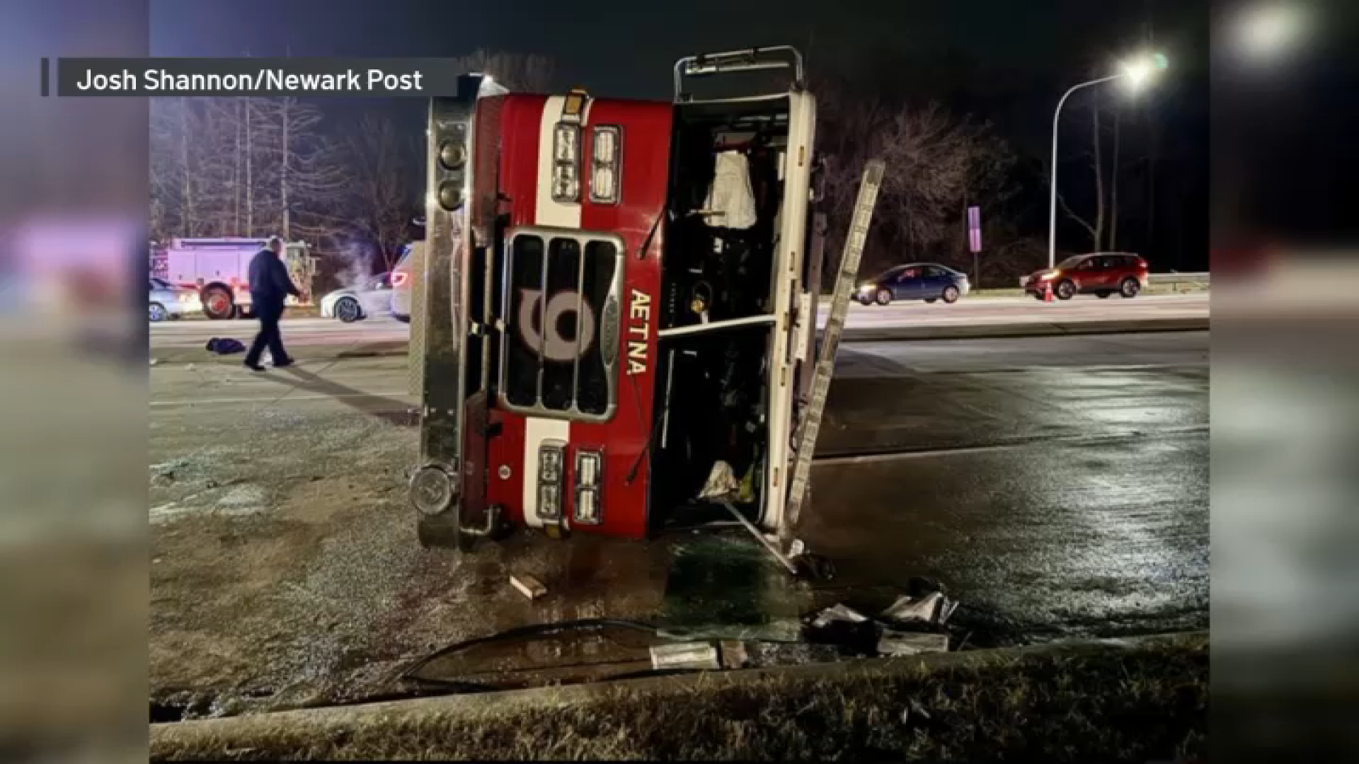 4 Delaware Firefighters Injured After Fire Engine Overturns Officials Say