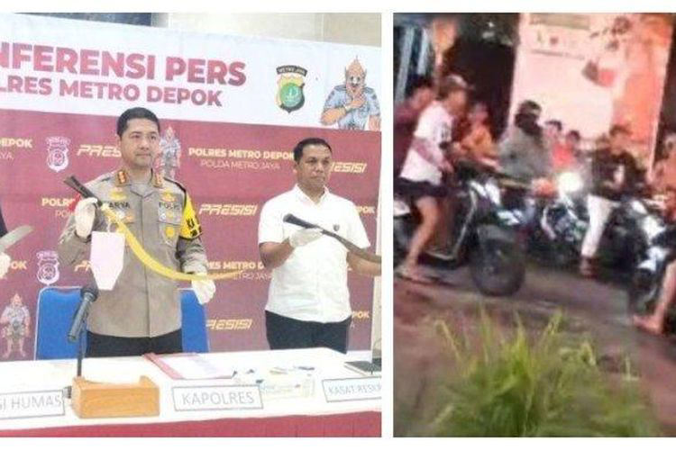 Duel Satu Lawan Satu Pakai Celurit Saat Tawuran 1 Siswa Smk Di Depok