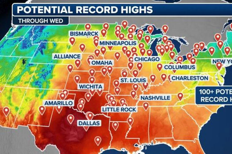 Map Shows Unseasonably Warm Temperatures To Hit Us As Hundreds Of