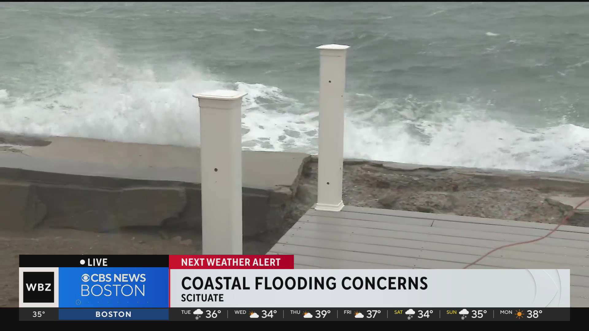 Massachusetts Coastal Communities Monitoring For Potential Flooding