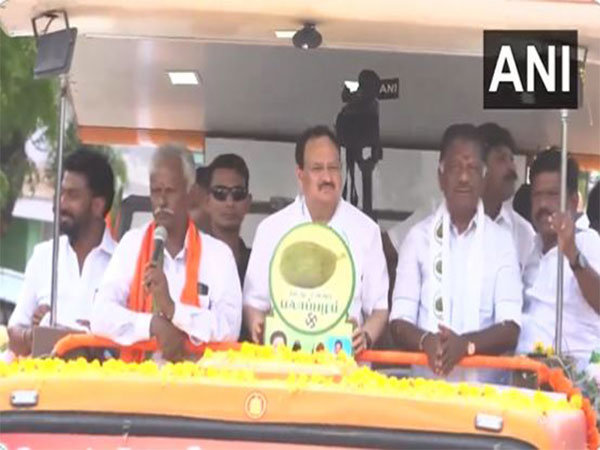 Bjp President Jp Nadda Holds Roadshow In Tns Ramanathapuram In Support