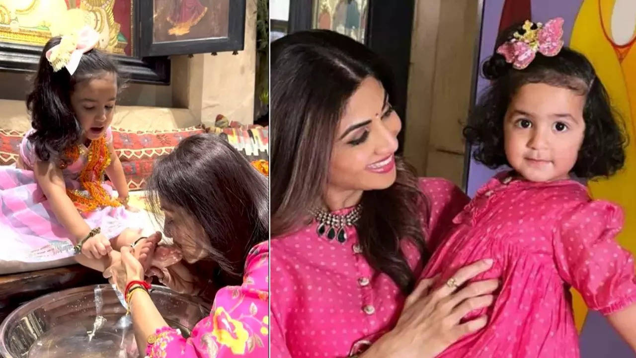 Shilpa Shetty Celebrates Ashtami With Kanya Pujan As She Washes And