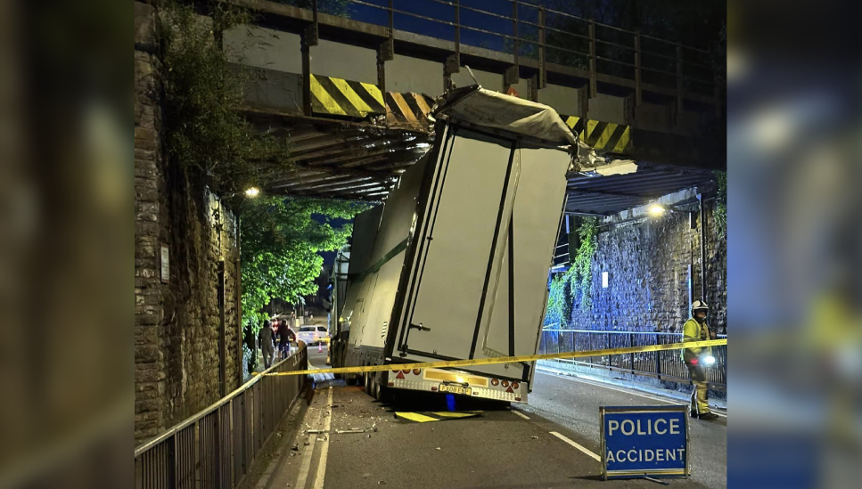 Road Closed After Lorry Gets Stuck Under Bridge