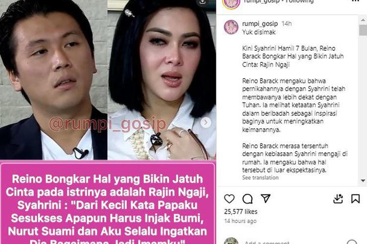 Terungkap Alasan Reino Barack Cinta Mati Pada Syahrini Sang